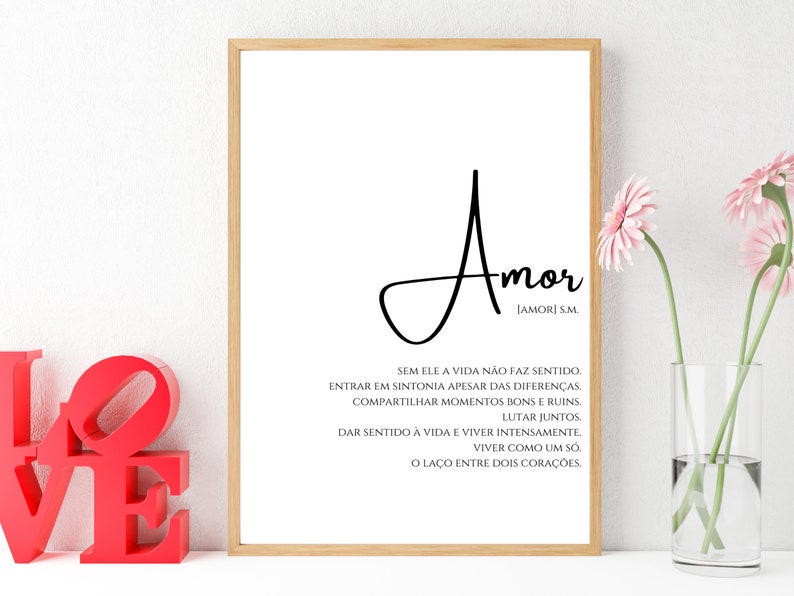 Amor Definition Quote Digital Print, Amor Wall Art, Amor Portuguese ...