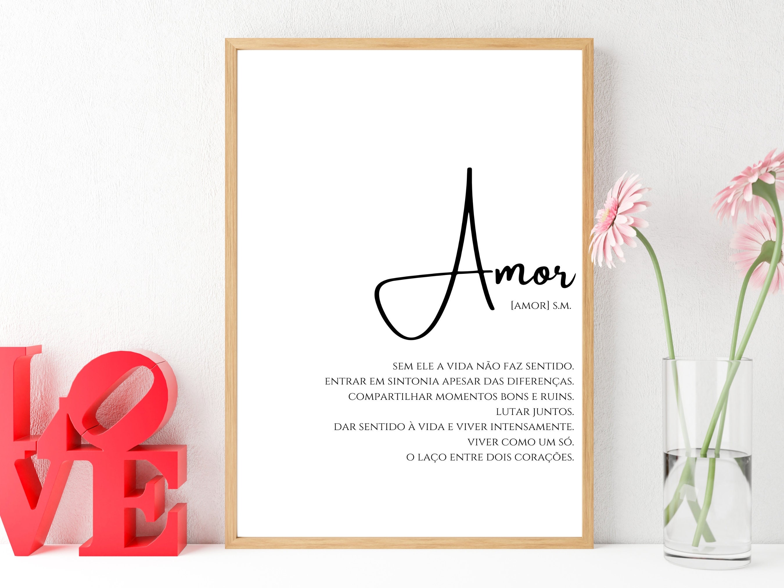 Amor Definition Quote Digital Print, Amor Wall Art, Amor Portuguese ...