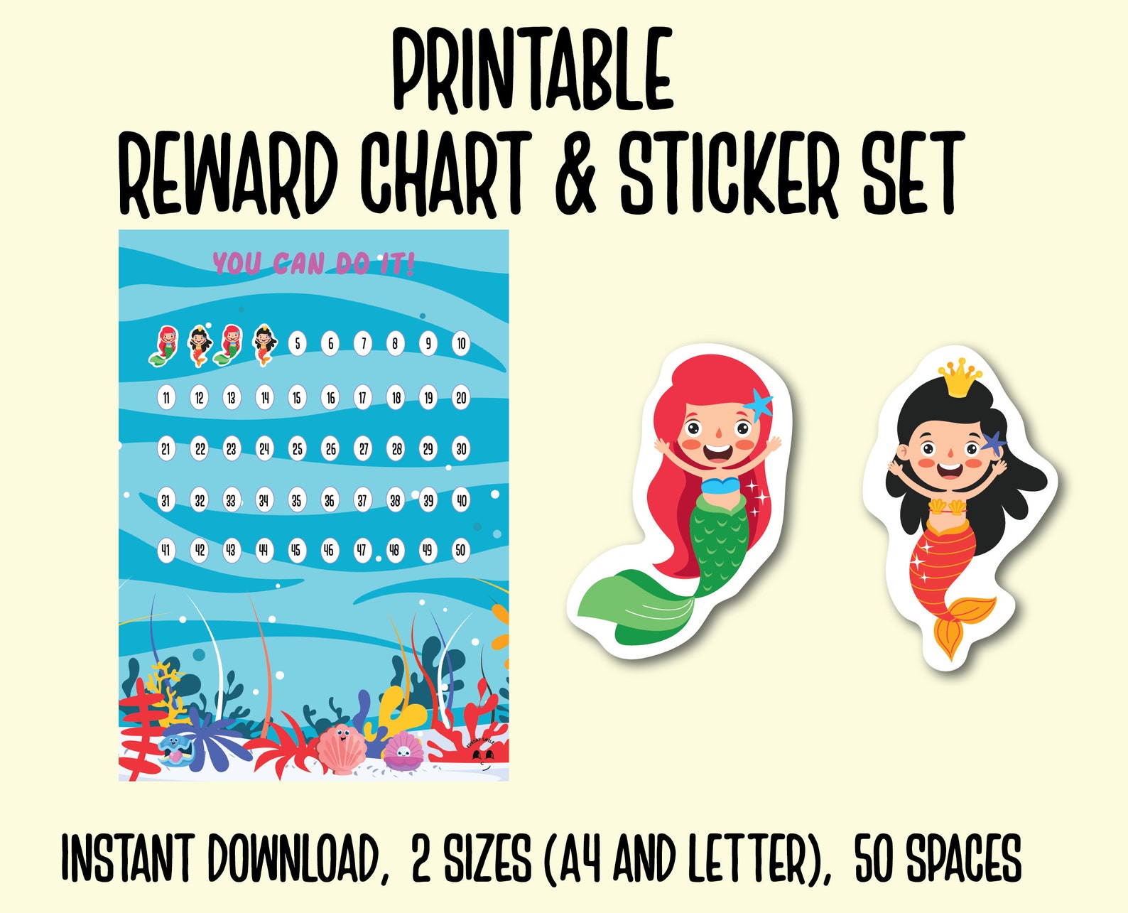Reward Chart Bundle, Reward Chart for Girls, Behaviour Chart, Printable ...