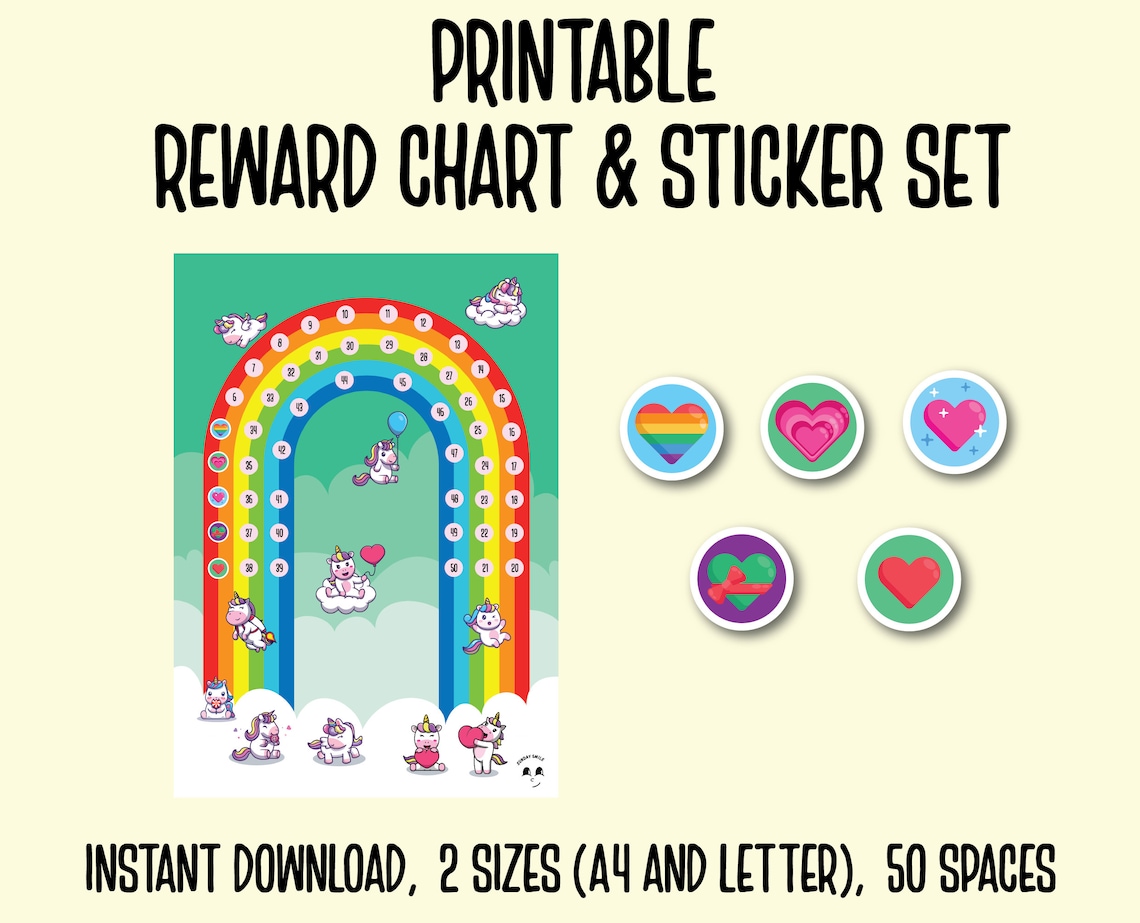 Reward Chart Bundle, Reward Chart for Girls, Behaviour Chart, Printable ...
