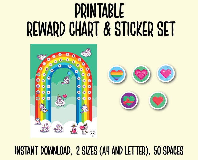 Reward Chart Bundle, Reward Chart for Girls, Behaviour Chart, Printable ...