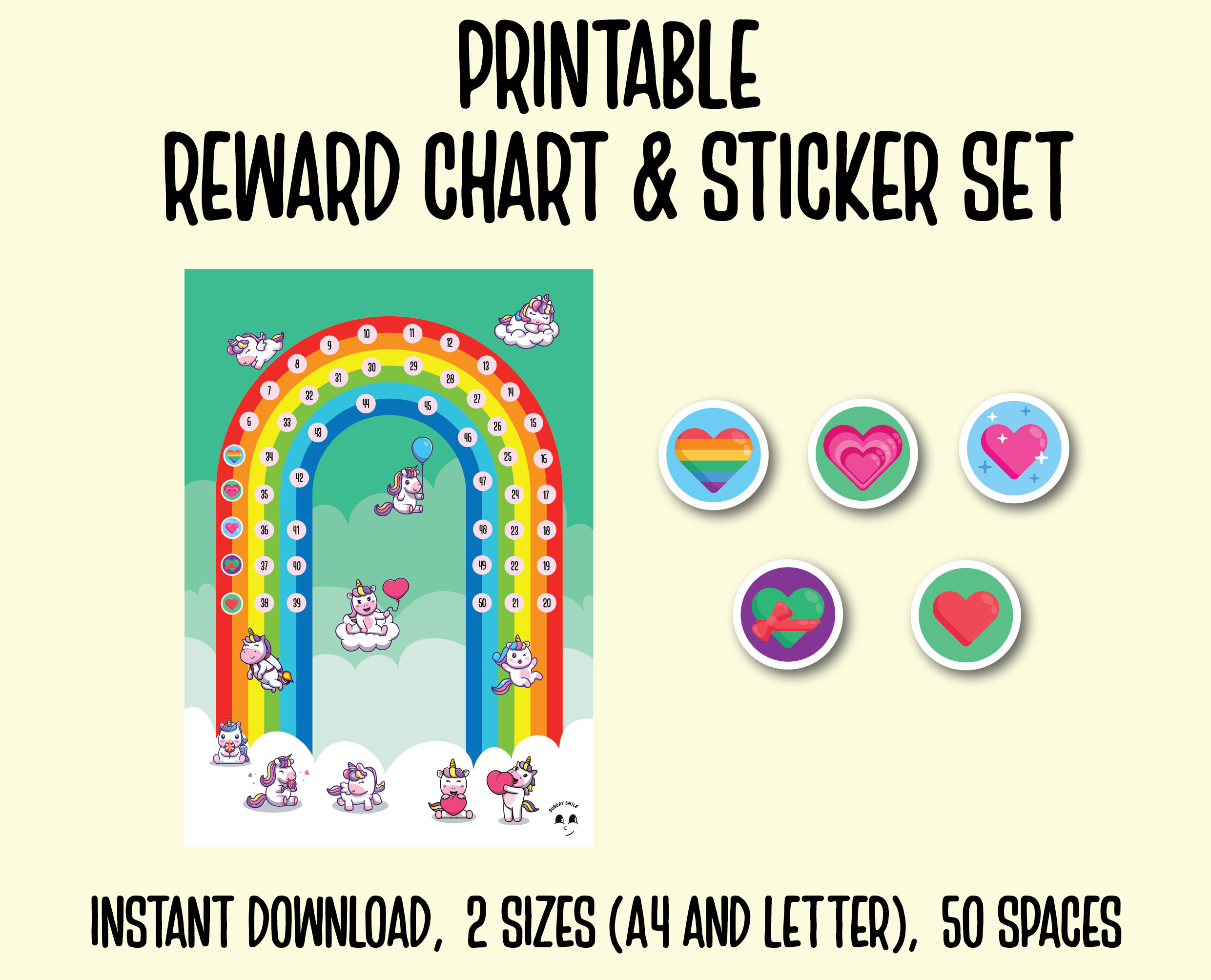 Reward Chart Bundle, Reward Chart for Girls, Behaviour Chart, Printable ...