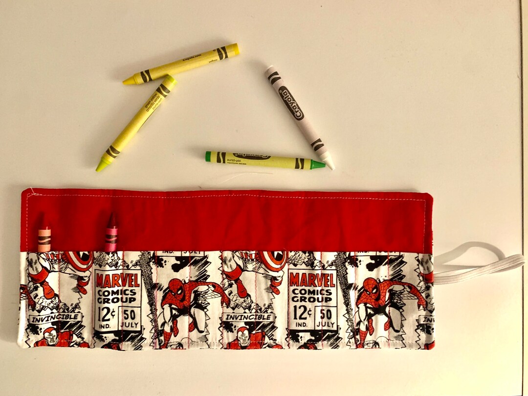 Marvel Spider-man, Thor, Iron Man Crayon Roll 12 Slots - Etsy
