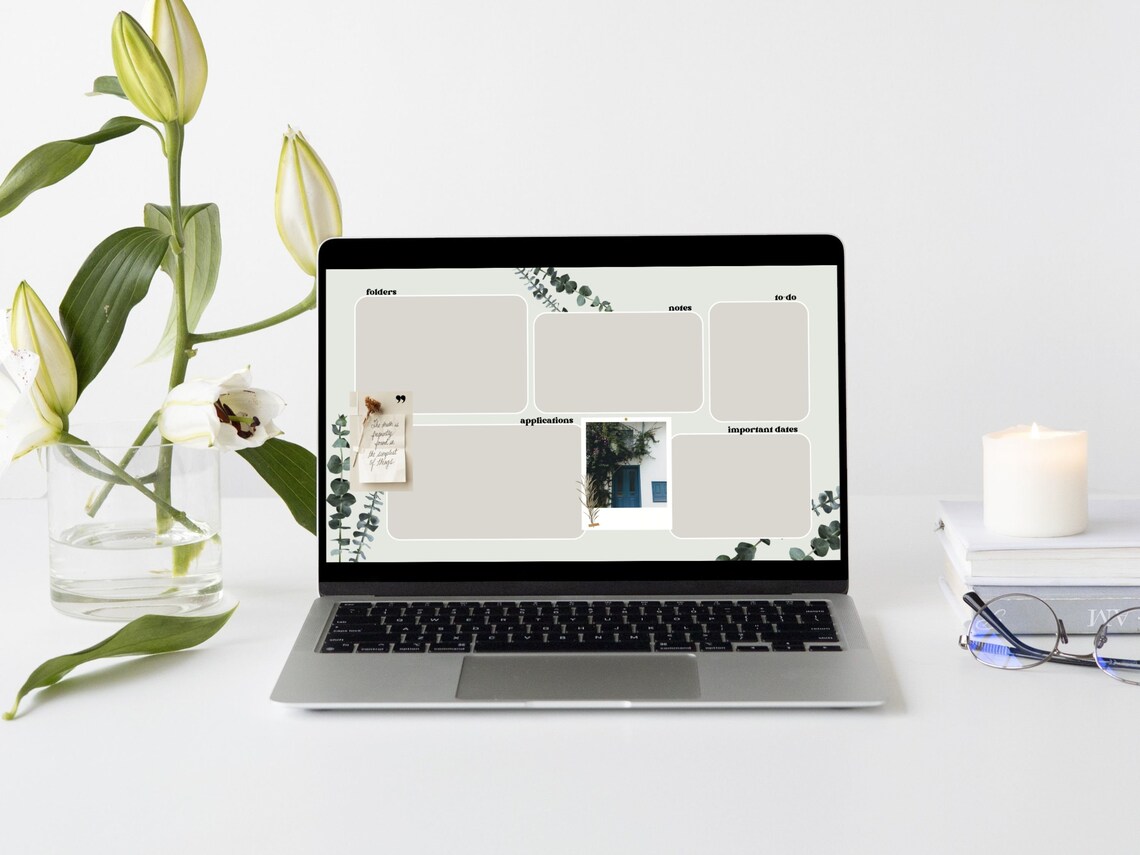 Desktop Organizer Wallpaper Template | Editable, Canva Organizer ...