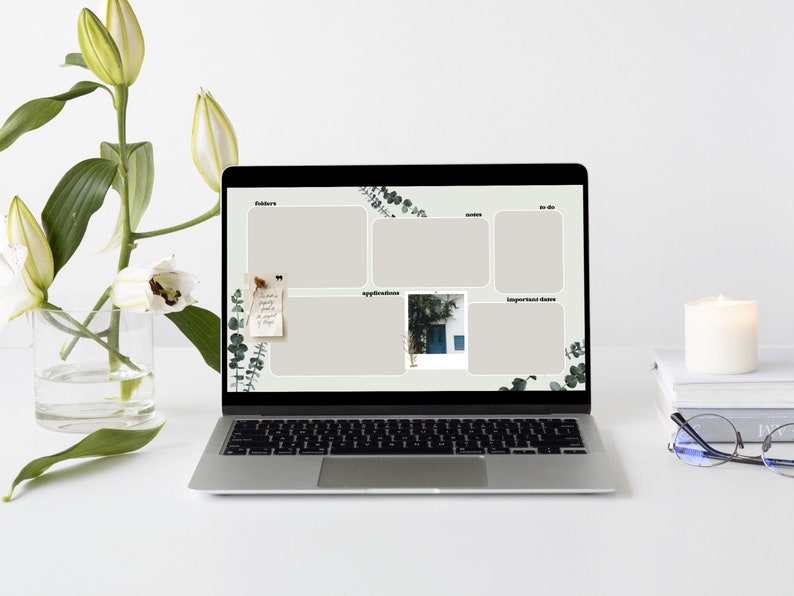 Desktop Organizer Wallpaper Template | Editable, Canva Organizer ...