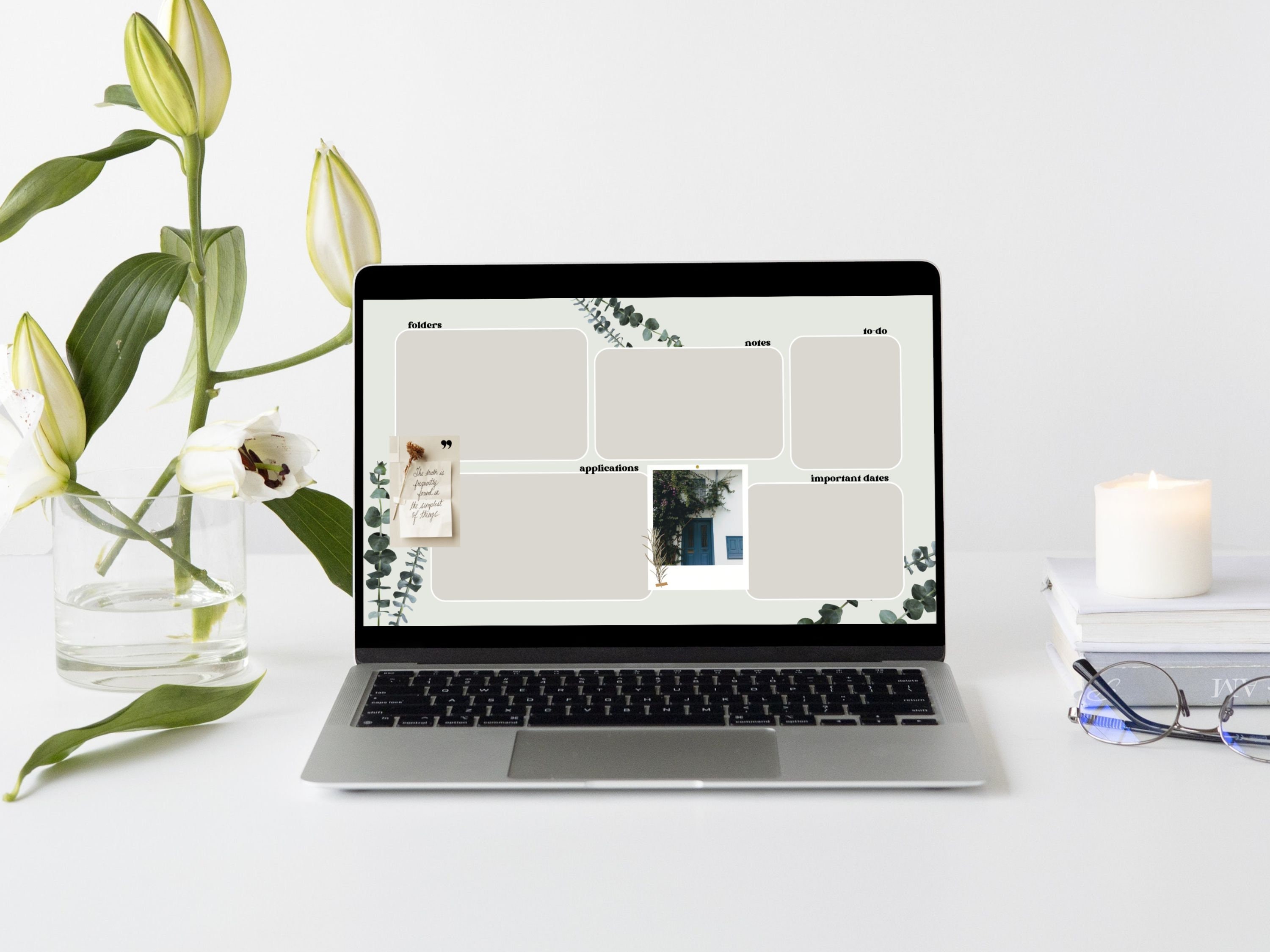 Desktop Organizer Wallpaper Template | Editable, Canva Organizer ...