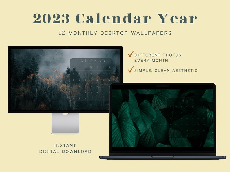 2023 Monthly Calendar Desktop Wallpaper Desktop Background Desktop ...