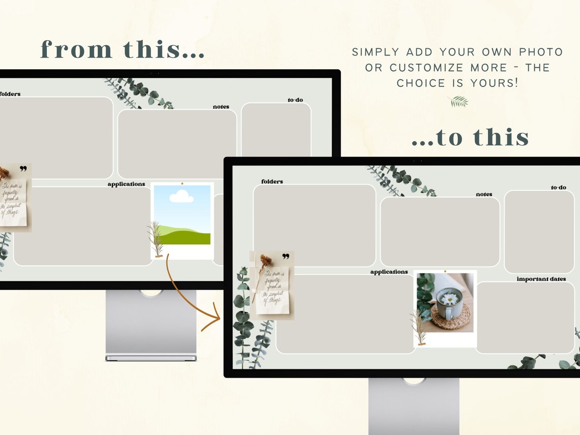 Desktop Organizer Wallpaper Template | Editable, Canva Organizer ...