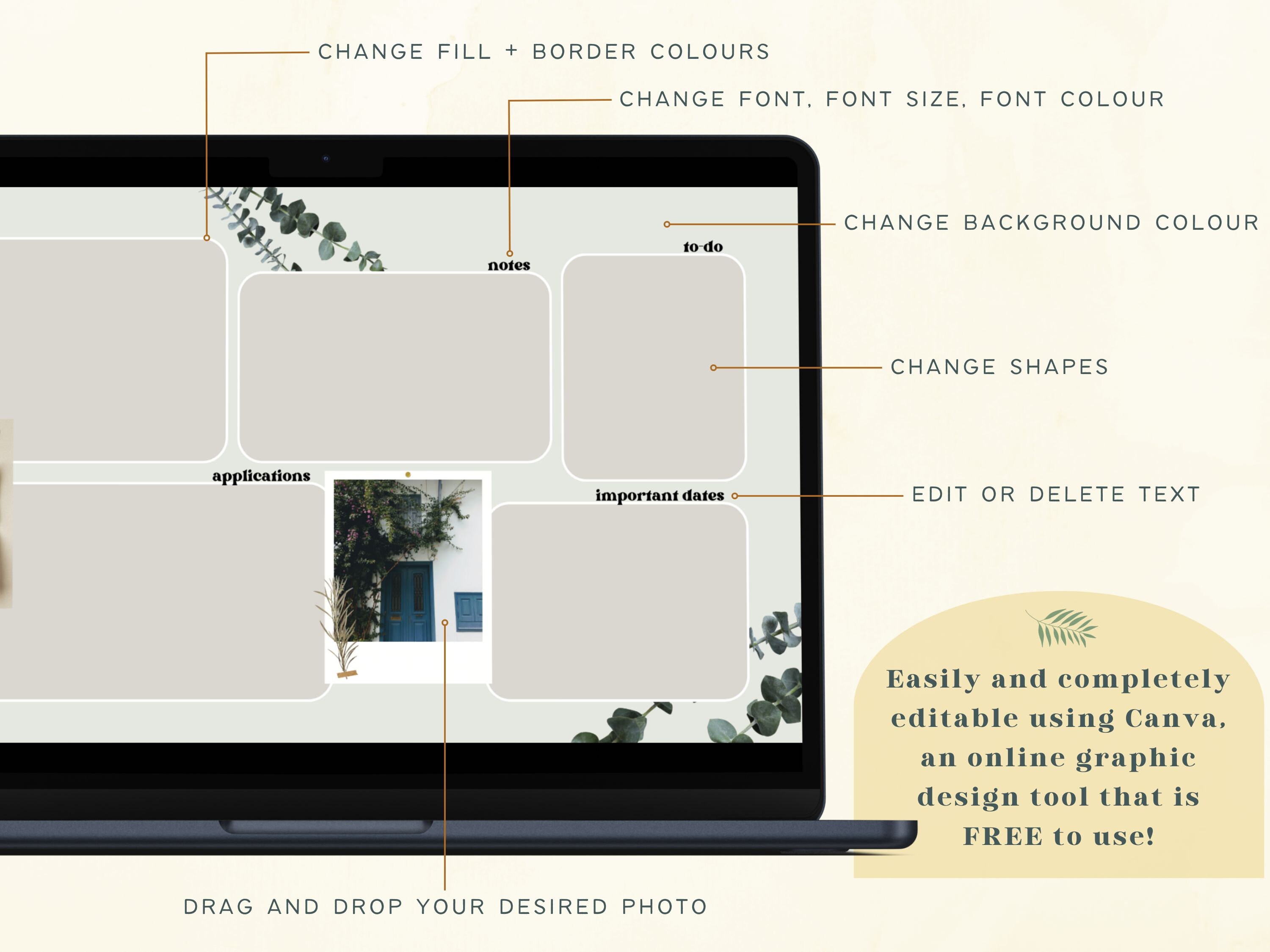 Desktop Organizer Wallpaper Template | Editable, Canva Organizer ...
