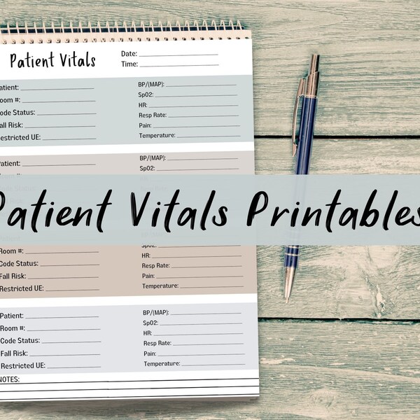 Vitals Sheet - Etsy