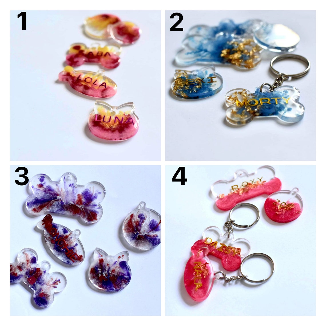 Personalised Epoxy Resin Name Tags for Dogs and Cats - Etsy