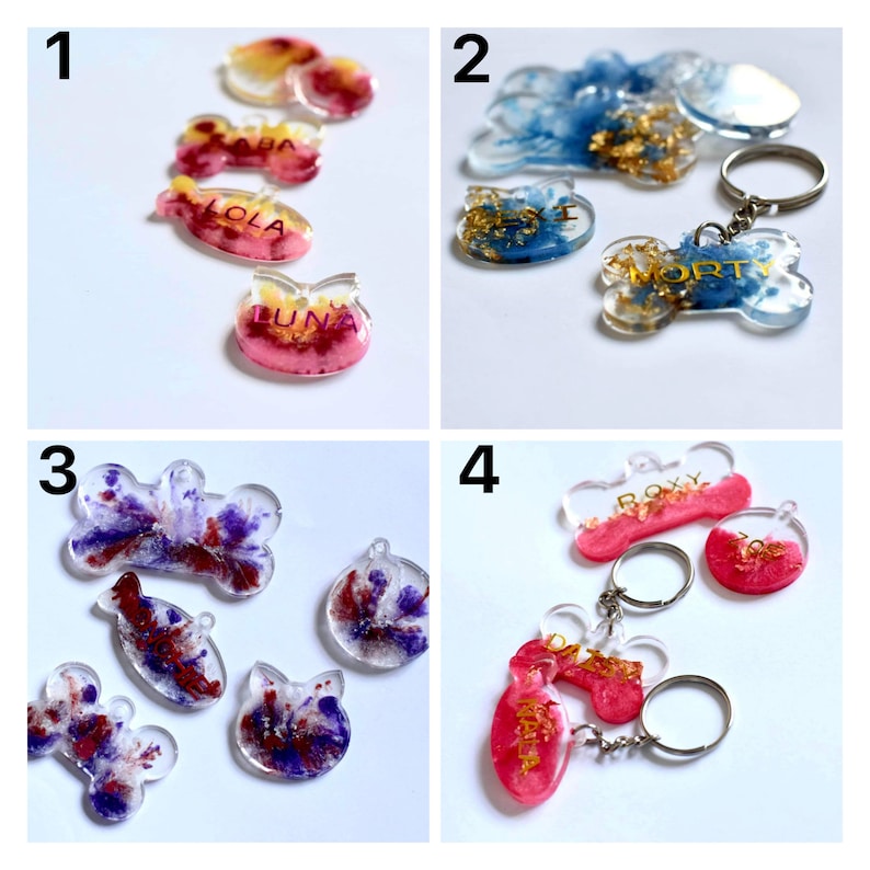Personalised Epoxy Resin Name Tags for Dogs and Cats - Etsy