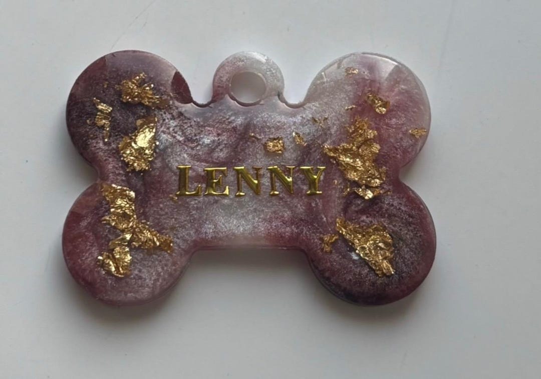 Handmade Epoxy Resin Pet Tag: Custom Dog & Cat ID Tag - Etsy