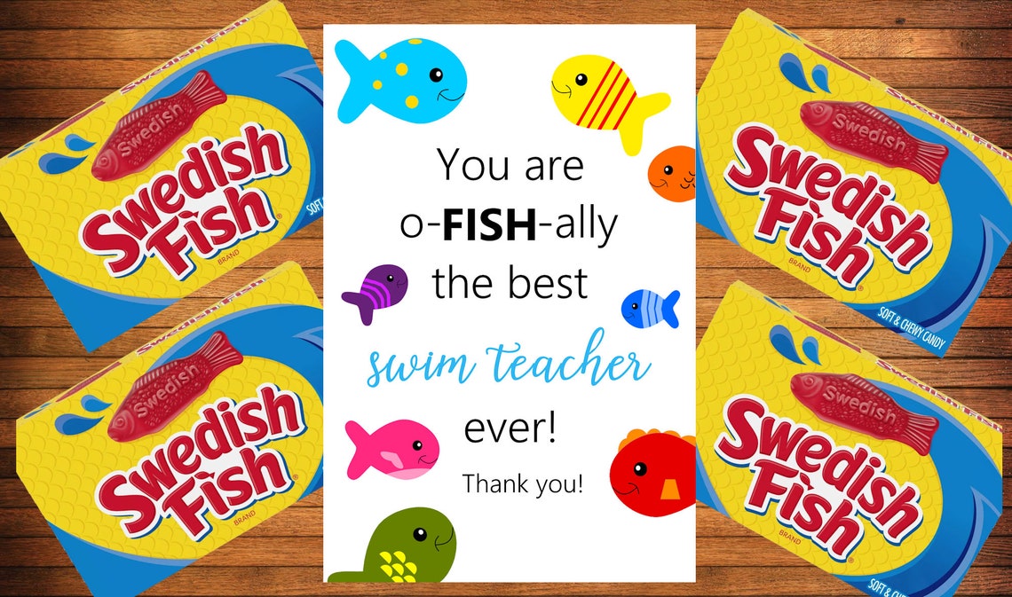 O-fish-ally the Best Swim Teacher Gift - Thank You Digital Image - Etsy