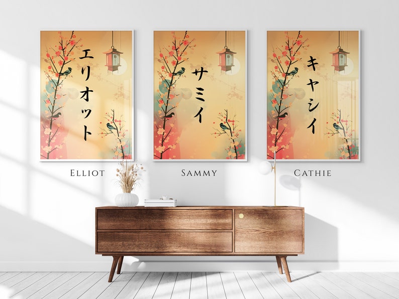 Your Name in Japanese Print Personalised Custom Name Poster - Etsy