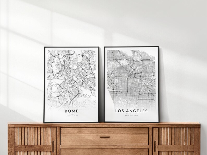 Custom Map Prints, Personalised City Map, Coordinates Poster, Any ...