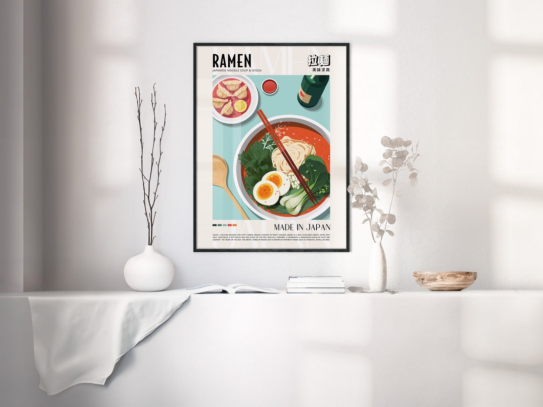 Ramen Print, Food Poster, Japanese Food, Modern Kitchen Decor, Japan ...