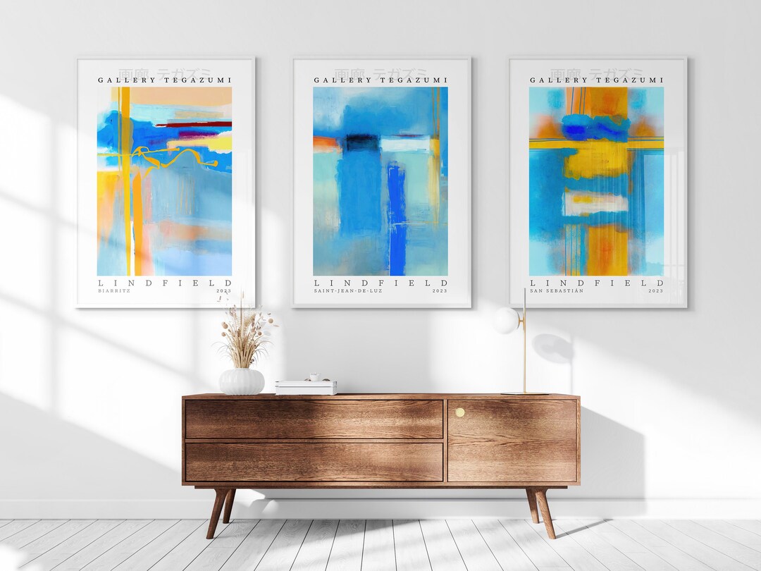 Basque Abstract Printable Set of 3, Original Wall Art, Living Room Art ...