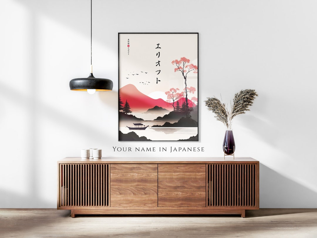 Your Name in Japanese Print, Personalised Custom Name Poster, Modern ...