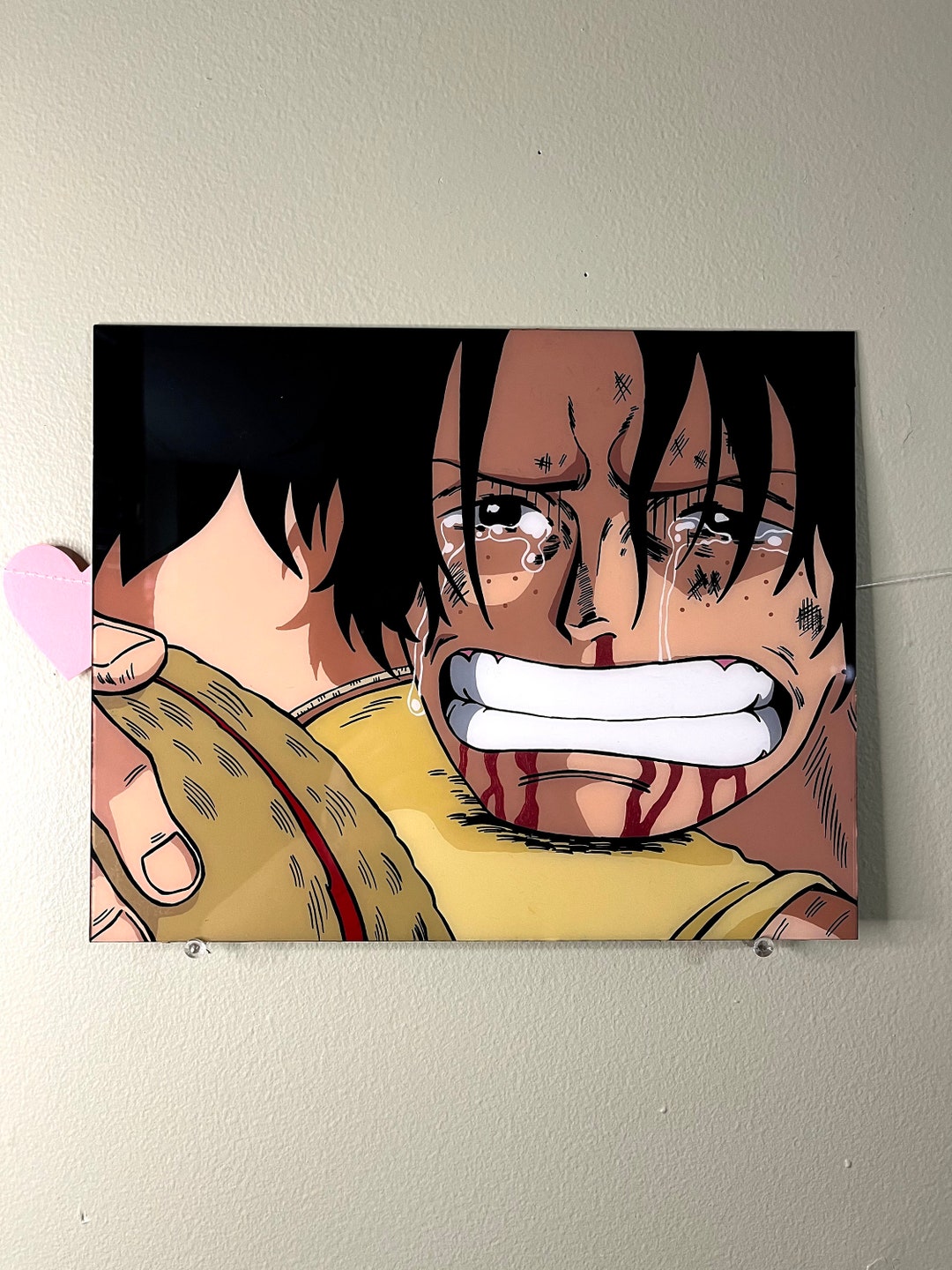 One Piece Portgas D. Ace Glass Painting - Etsy