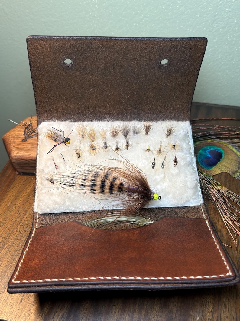 Leather Trout Fly Wallet - Etsy