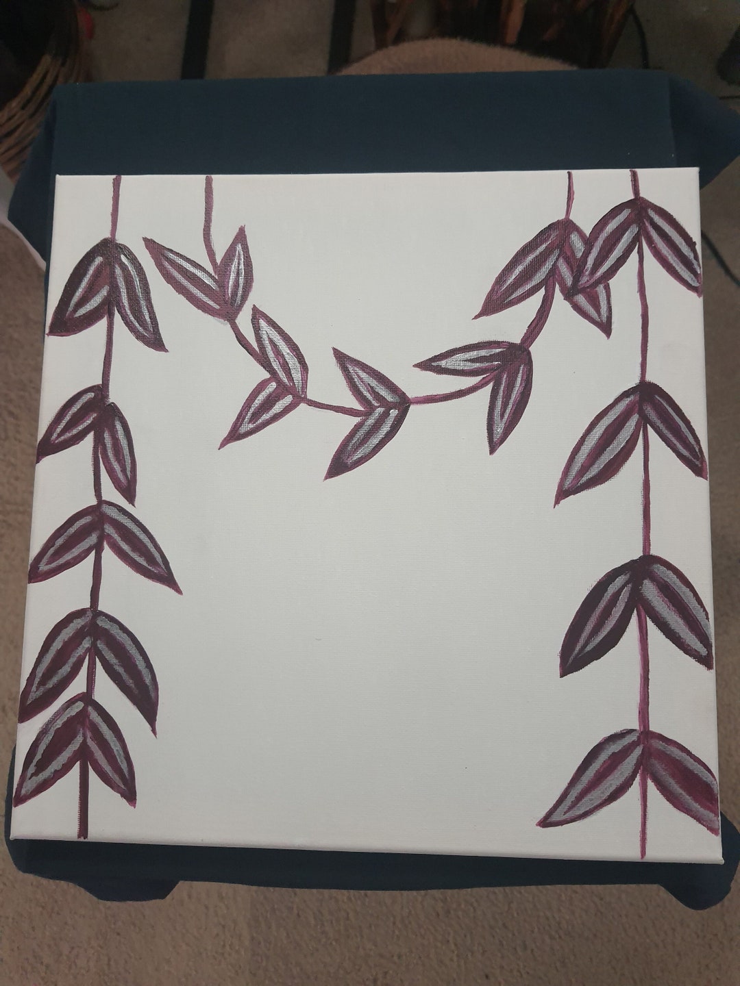 Tradescantia Zebrina (silver Inch Plant) Necklace Painting - Etsy