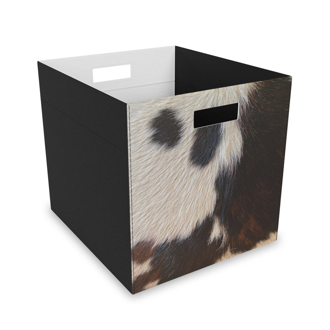 Cow Print Storage Box Set of 1 Foldable Felt Storage Bin - Etsy