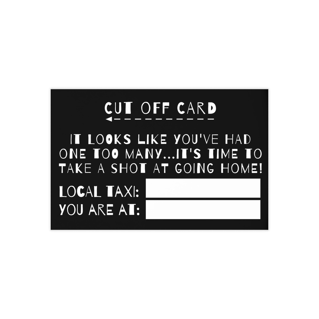 100 Cut off Cards for Bartenders Bars Clubs Venues Bouncers - Etsy