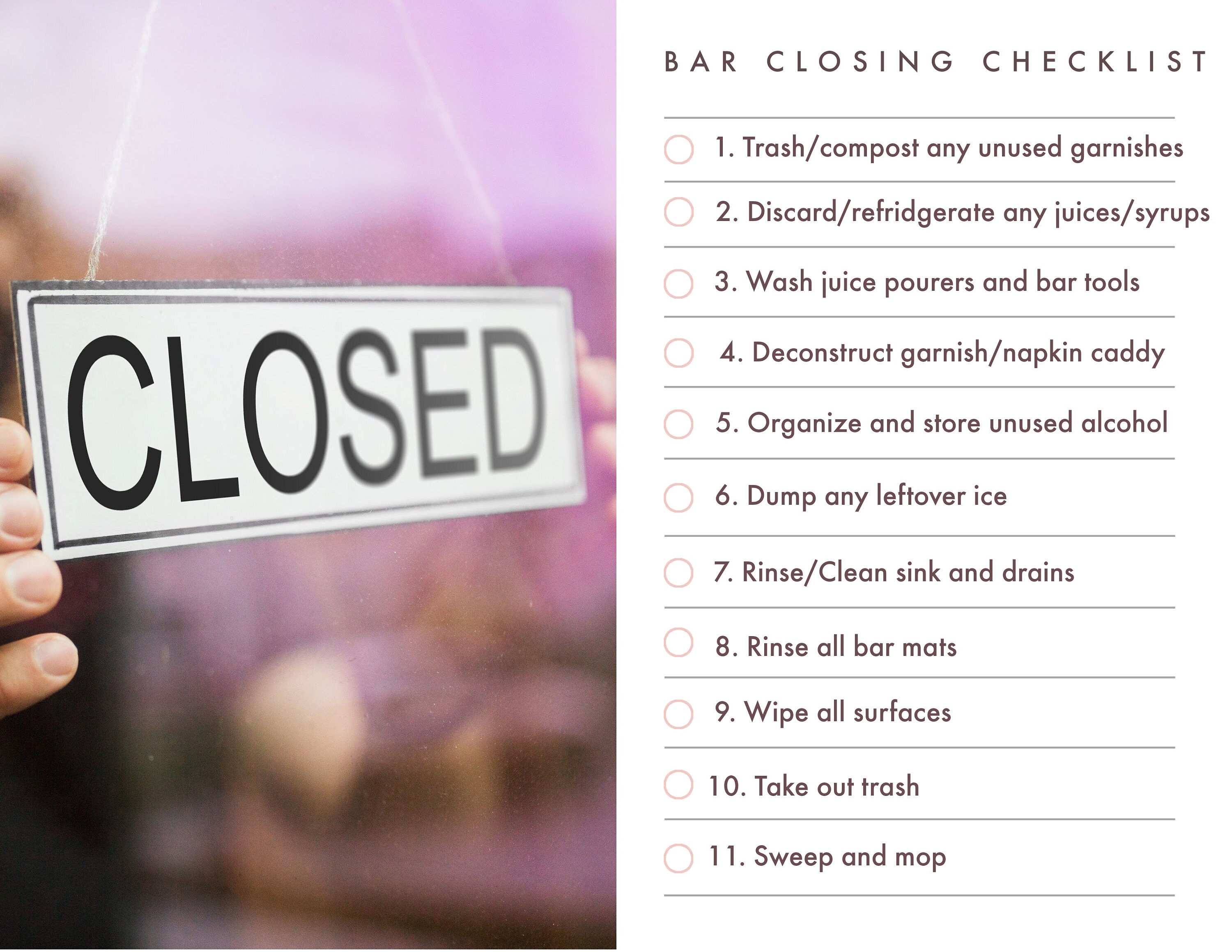 Printable Guide and Organizer for Bartenders Mobile Bartenders With Checklist, Shopping List ...