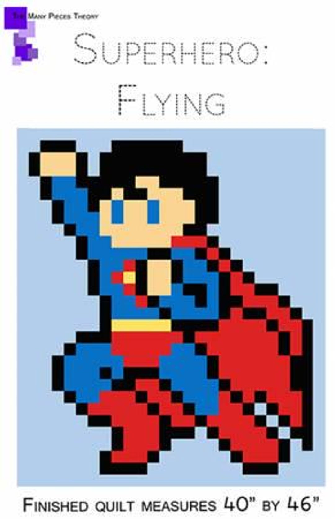 Comic Book and Video Game Pixelated Quilt Pattern-superhero: Flying ...
