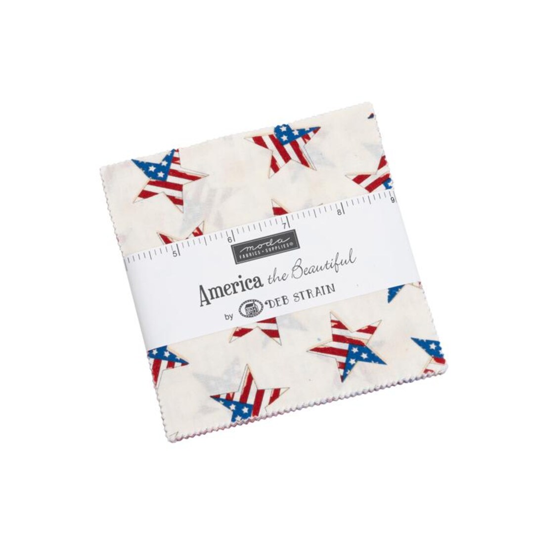 America the Beautiful Charm Pack Deb Strain for Moda 5 X 5 Squares 100% ...