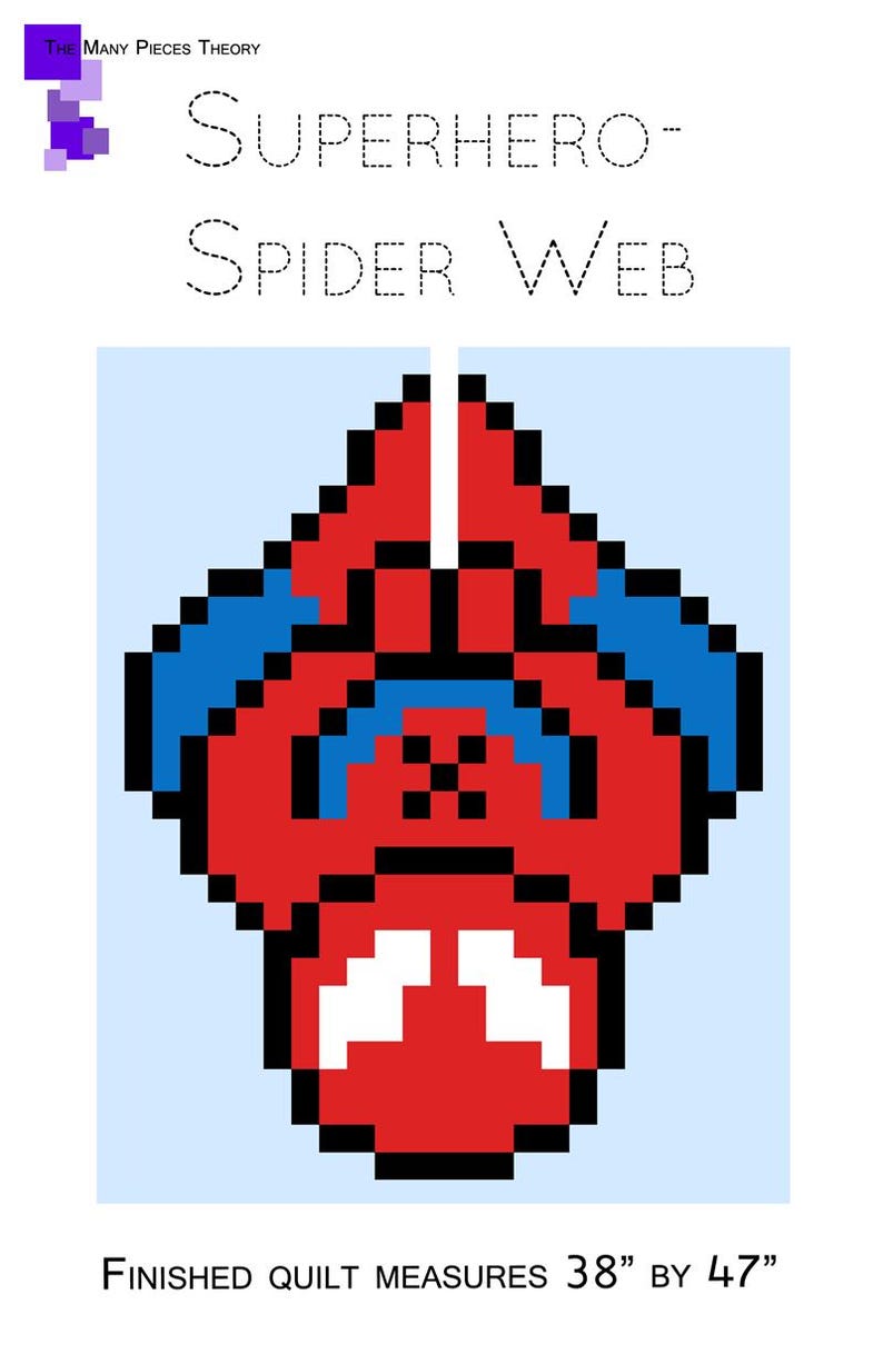Comic Book and Video Game Pixelated Quilt Pattern-superhero - Spider ...
