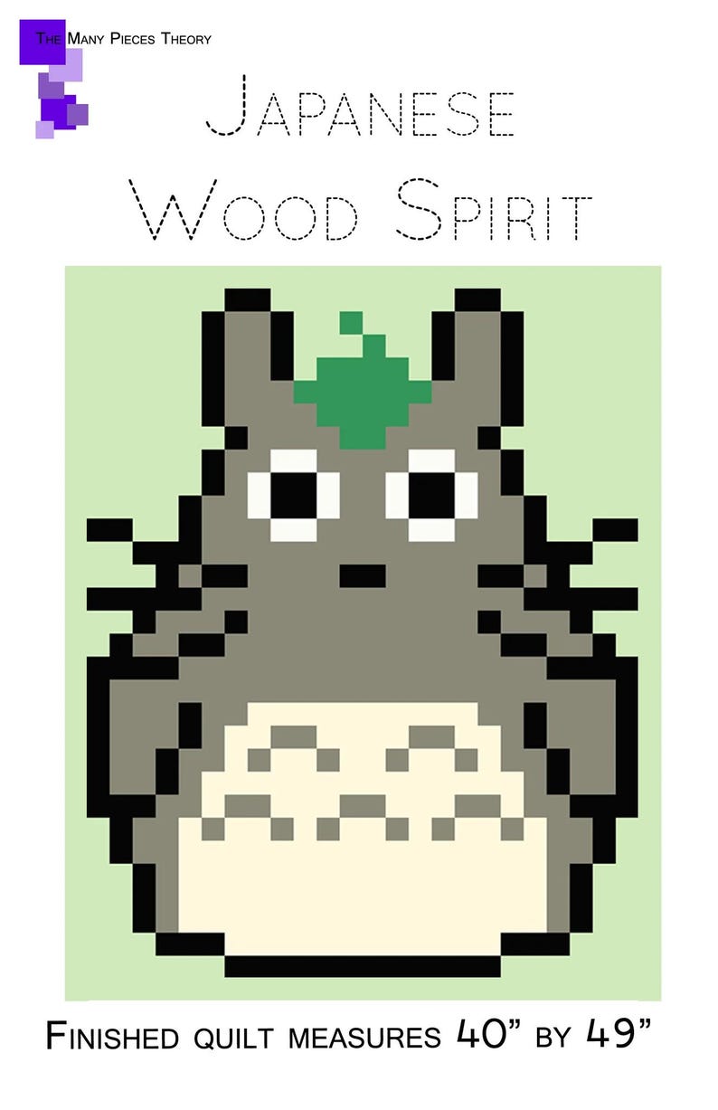 Comic Book and Video Game Pixelated Quilt Pattern-japanese Wood Spirit ...