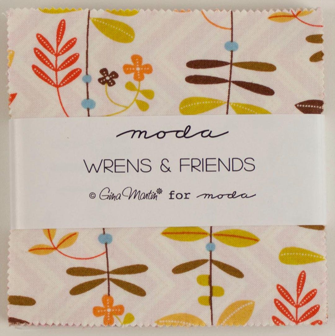 Wren & Friends Charm Pack gina Martin for Moda 5 X 5 Squares 100% ...