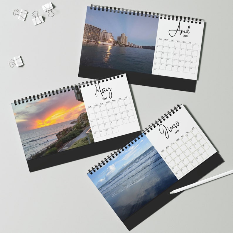 Coastal Beach Themed 12 Month Desk Calendar 2023 - Etsy