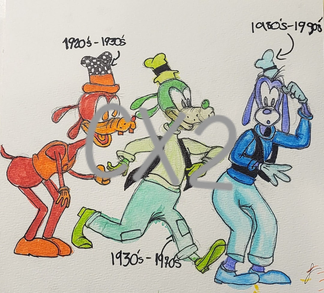 Goofy's Evolution Drawing - Etsy