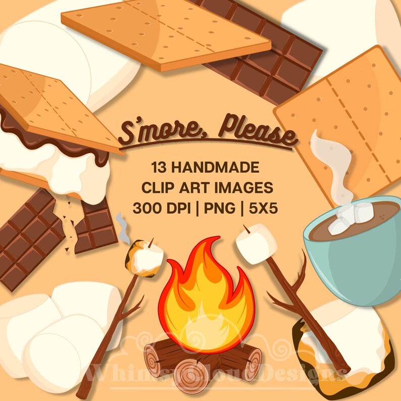 Cozy Smore Clipart Bundle Handmade Scrapbooking Stickers - Etsy