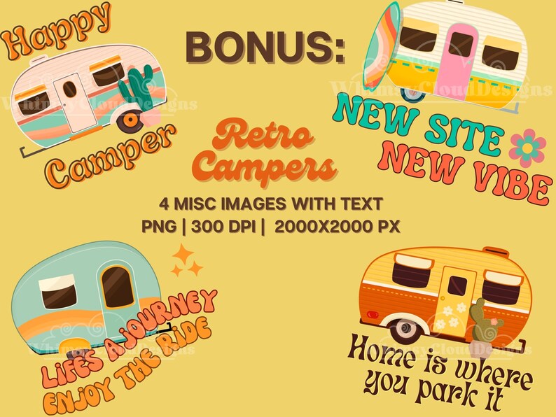 Retro Campers Clip Art -camping Png-handmade-vintage-trailer-summer ...