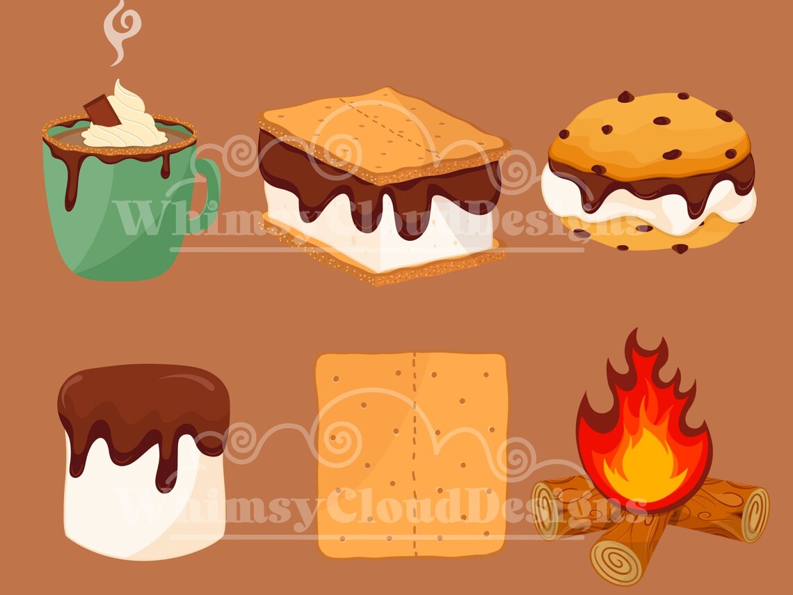 Smore PNG Clipart Set-colorful and Cozy Camping Digital Elements-png ...