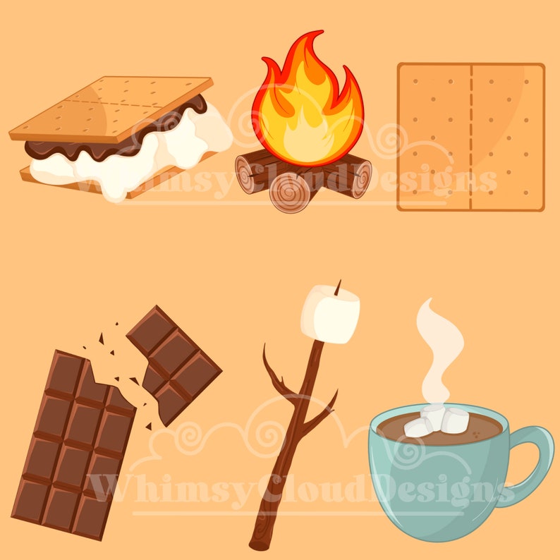 Cozy Smore Clipart Bundle Handmade Scrapbooking Stickers - Etsy