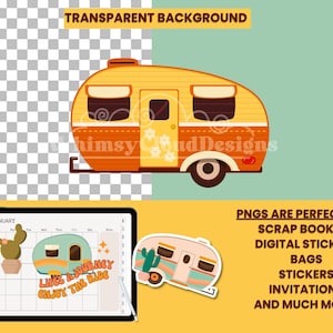 Retro Campers Clip Art -camping Png-handmade-vintage-trailer-summer ...