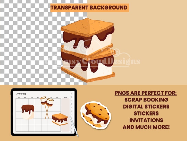 Smore PNG Clipart Set-colorful and Cozy Camping Digital Elements-png ...