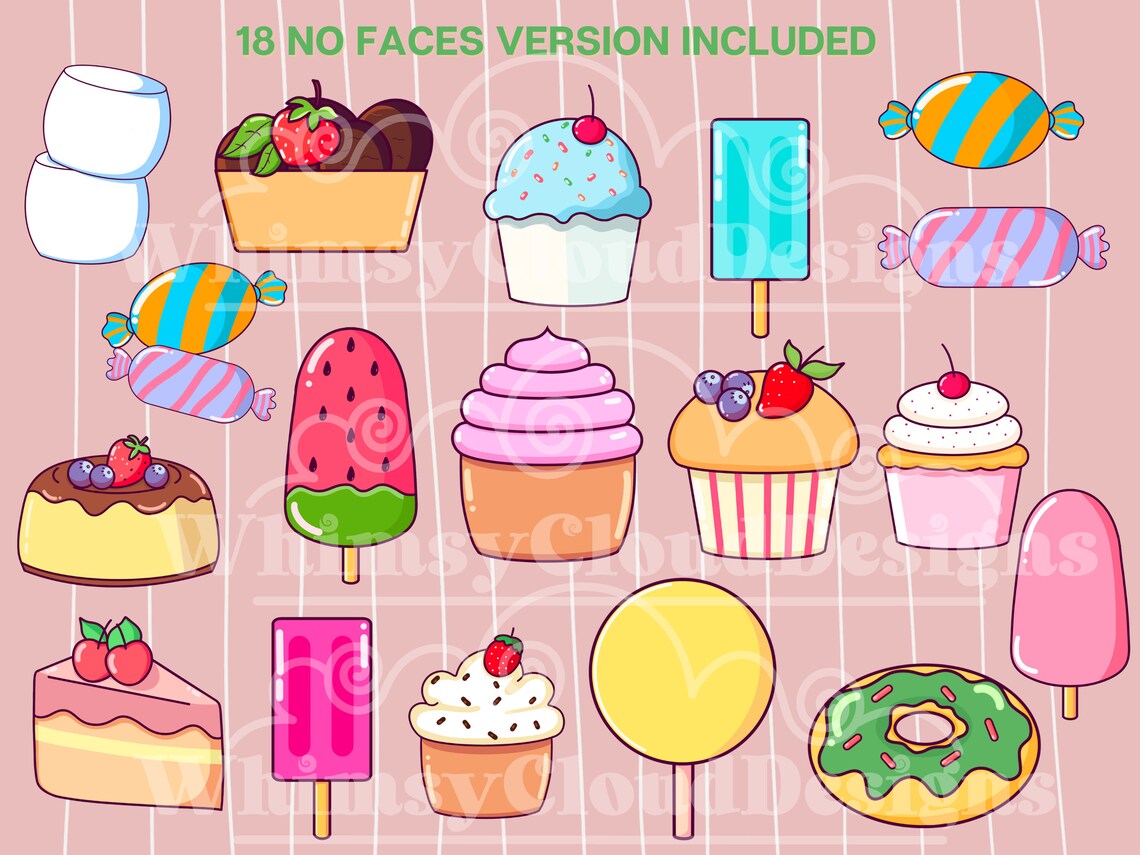 Kawaii Sweet Treats Clipart-cute Food PNG Clipart-kawaii Clipart Set ...