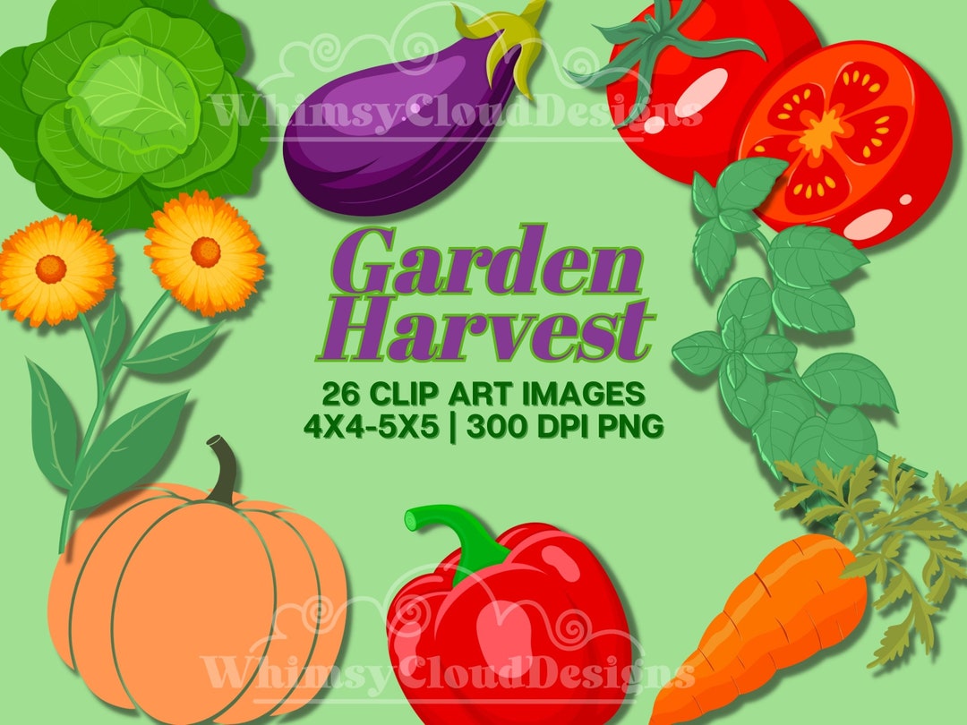 Garden Vegetable Clipart Set - Gardening Clip Art-handmade-png-spring ...