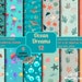 Ocean Themed Digital Seamless Digital Paper Pack-hand-drawn-repeating ...