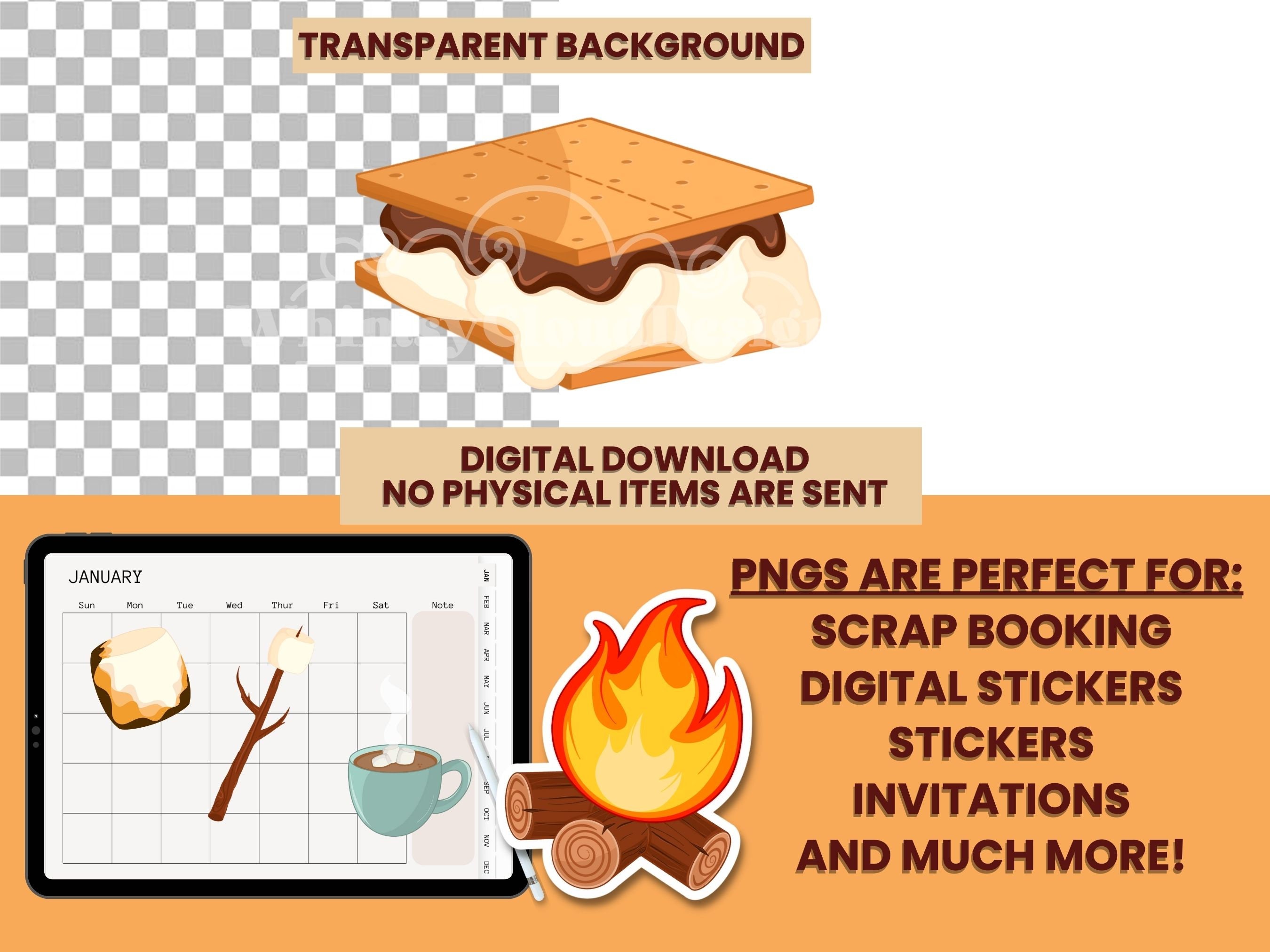 Cozy Smore Clipart Bundle - Handmade, Scrapbooking, Stickers, Camping ...