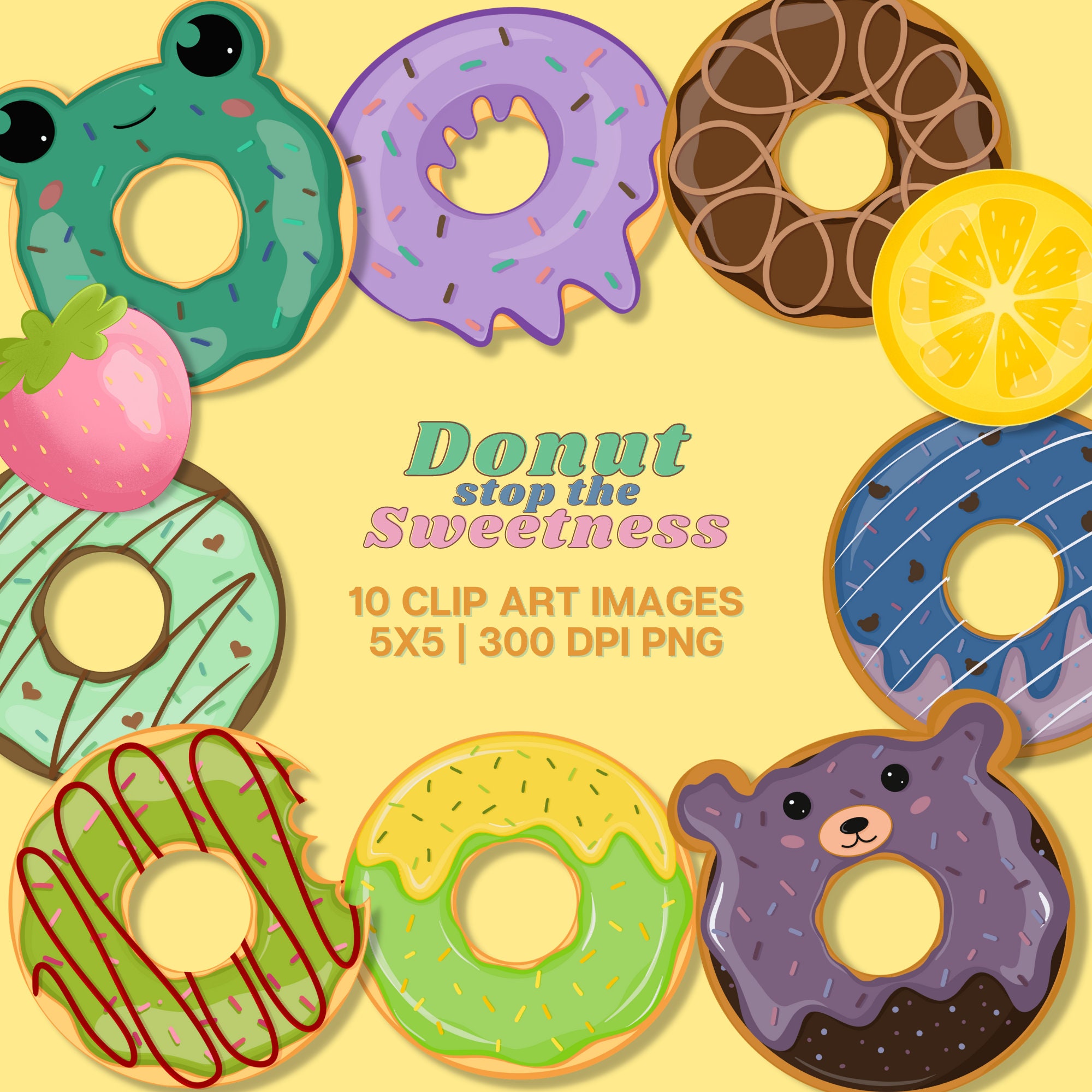 Donut Digital Paper & Bonus Clipart Pack Doughnut Seamless - Etsy