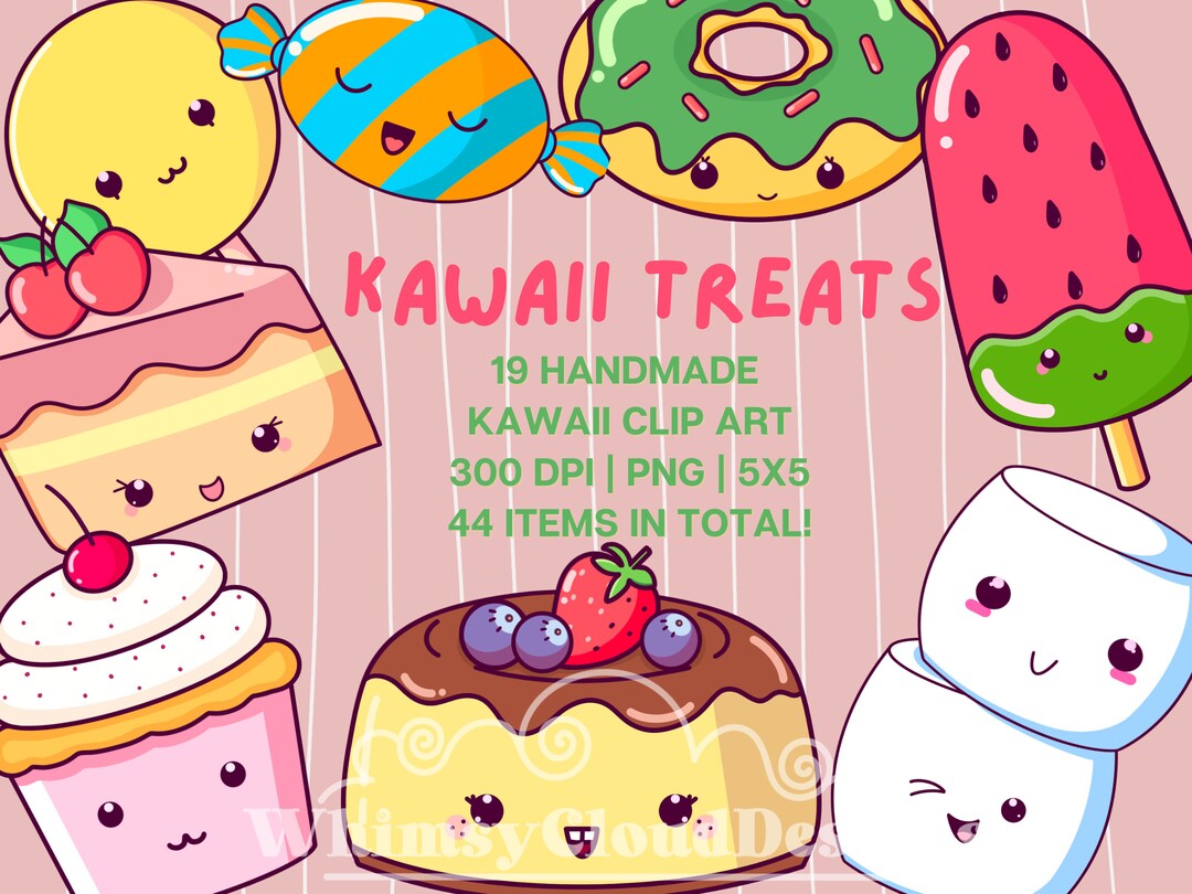 Kawaii Sweet Treats Clipart-cute Food PNG Clipart-kawaii Clipart Set ...