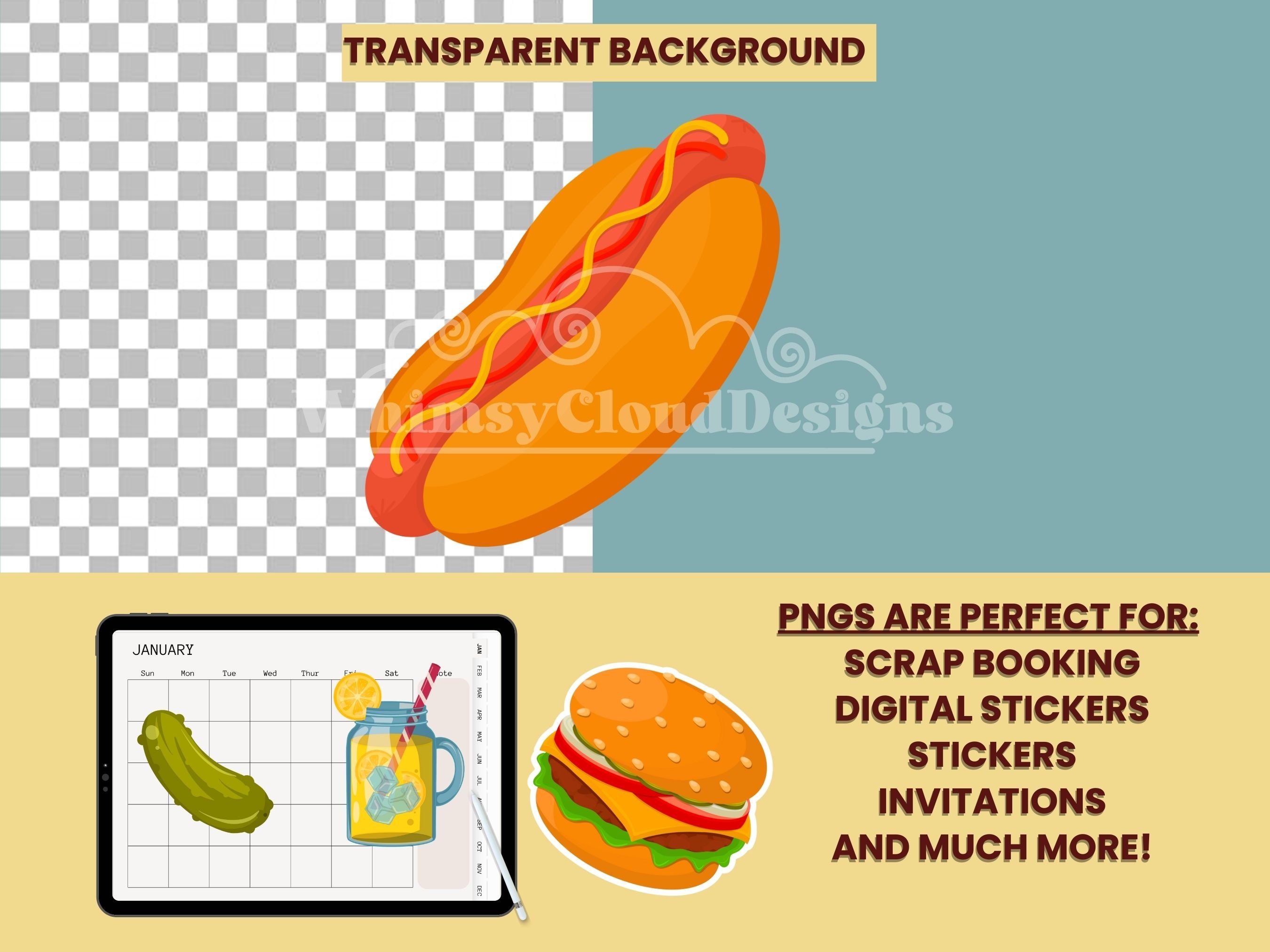 Summer BBQ Clipart Collection - Barbeque-hamburger-lemonade-watermelon ...