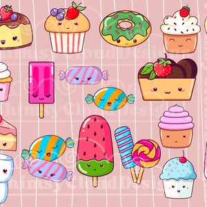 Kawaii Sweet Treats Clipart-cute Food PNG Clipart-kawaii Clipart Set ...